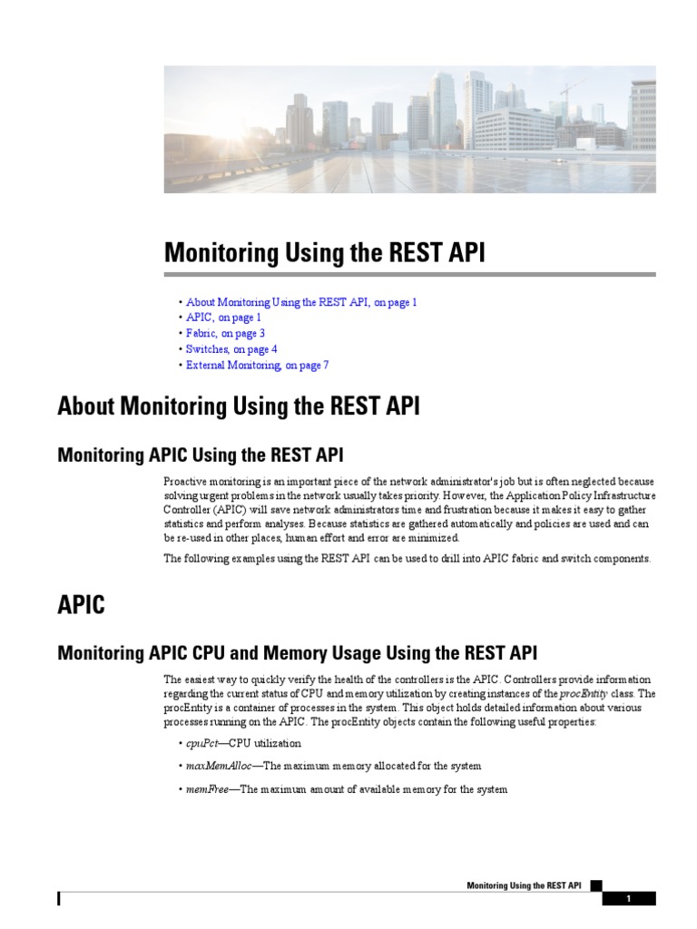 APIC REST API Monitoring Guide | PDF | Application Programming ...