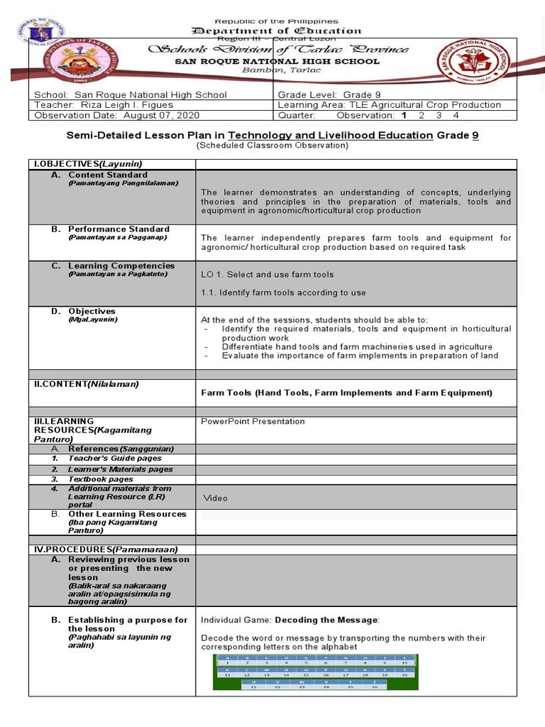 Grade 9 Agricultural Crop Production Plan | PDF | Agriculture ...
