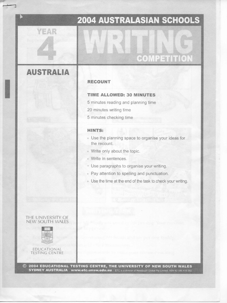 ICAS Paper B Writing 2004 | PDF