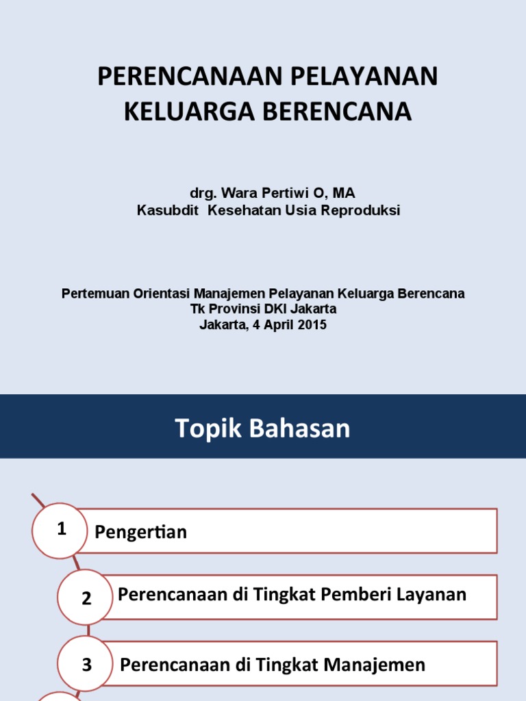 Perencanaan Pelayanan KB | PDF