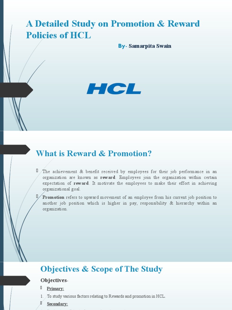 A Detailed Study On Promotion & Reward Policies-2 | PDF | Business ...