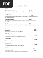 Table D'hote Menu Sample | PDF