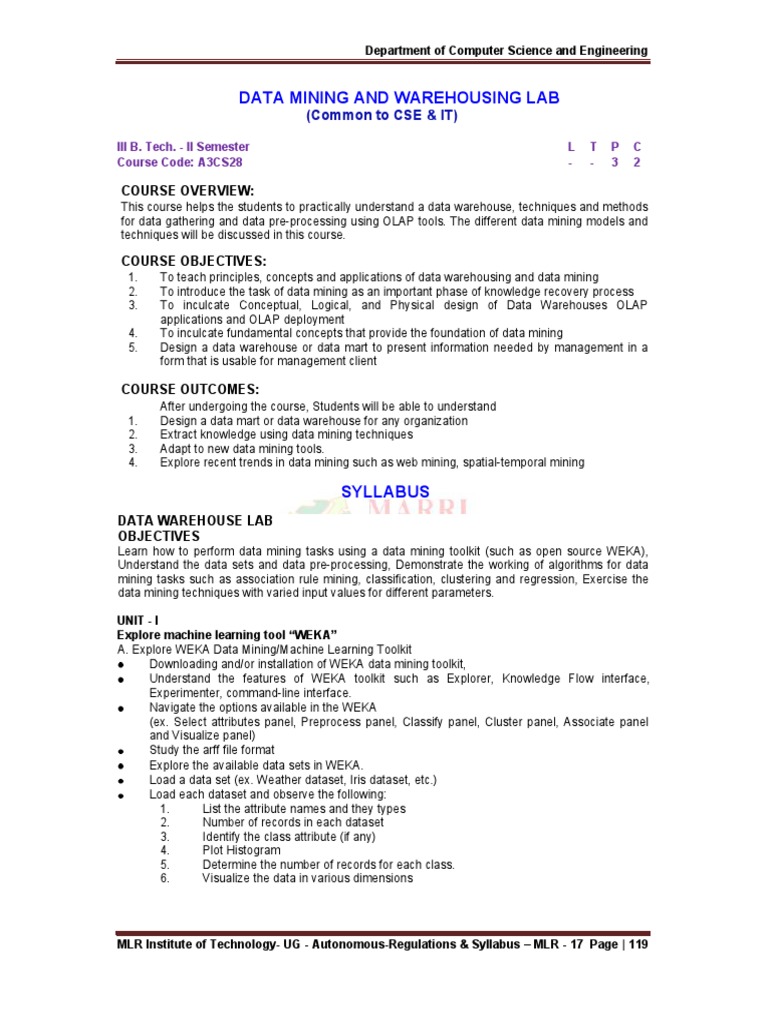 Data Mining and Warehousing Lab | PDF | Data Mining | Statistical Classification