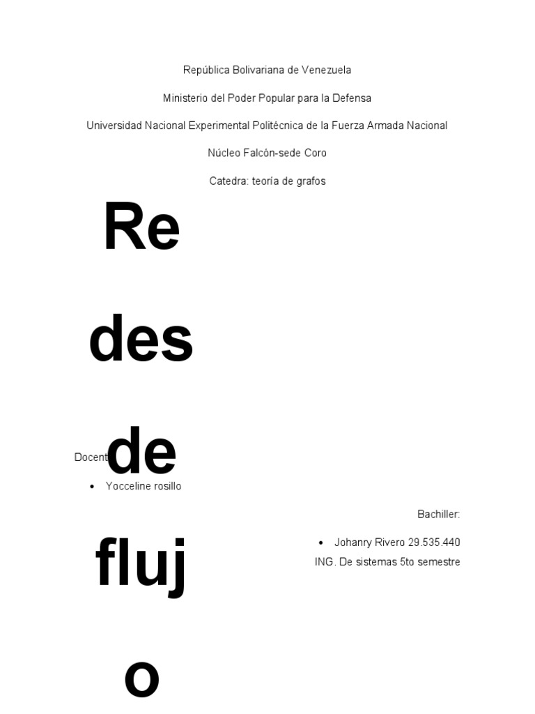 Redes de Flujos | PDF | Relaciones matematicas | Teoría de grafos