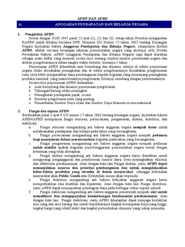 Panduan APBN dan APBD | PDF