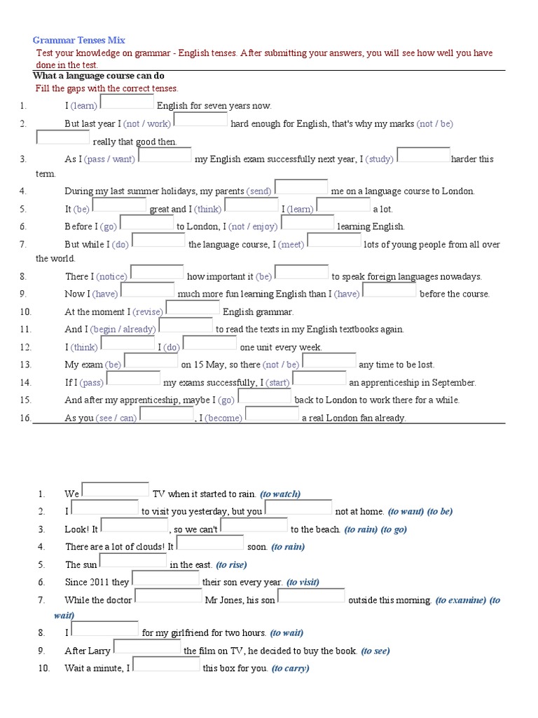 English Grammar Tenses Practice Test | PDF | Ionizing Radiation | Radiation