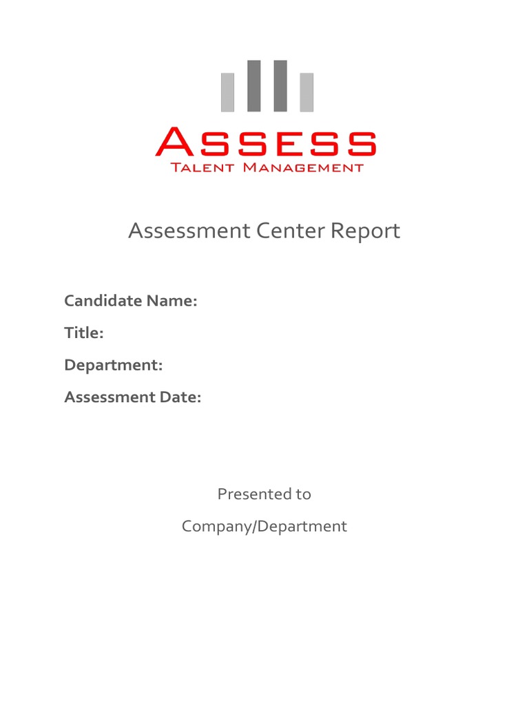 Assessment Center Report Sample | PDF | Leadership | Reason