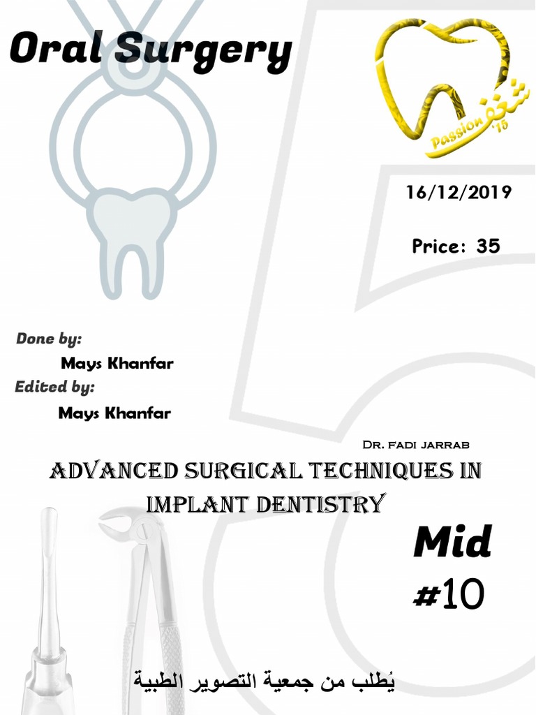 Surgery - Lect.10 | PDF | Dental Implant | Osteoblast