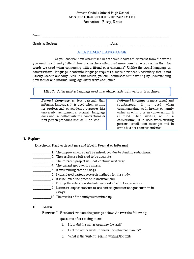 Academic Language (Week 1) | PDF | Birds
