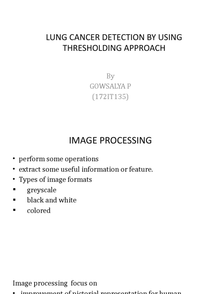 Lung Cancer Detection by Using Image Processing | PDF | Science ...