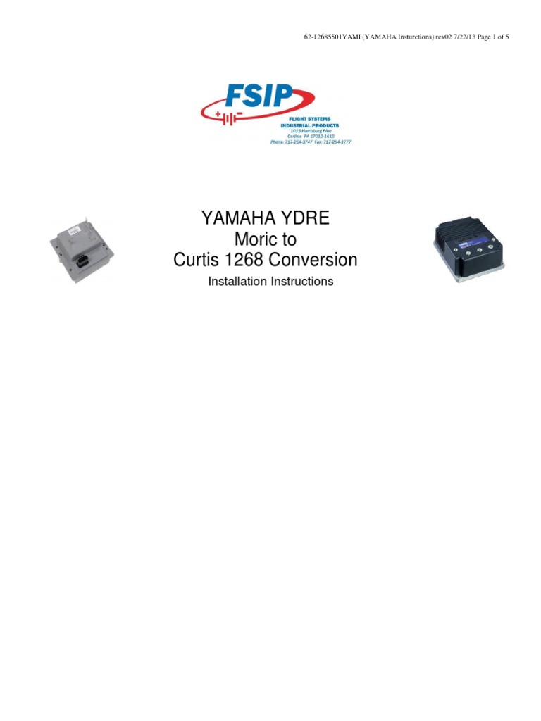 Installation Instructions for Converting a Yamaha YDRE Golf Cart from a ...