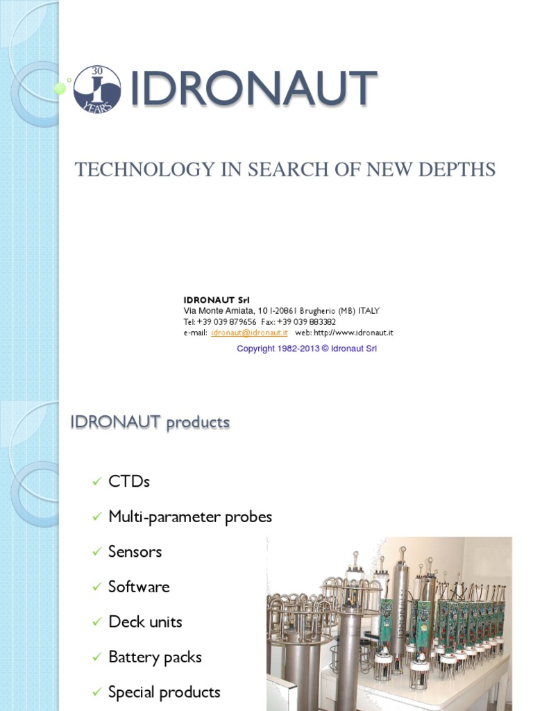IDRONAUT Products | PDF | Ph | Sensor