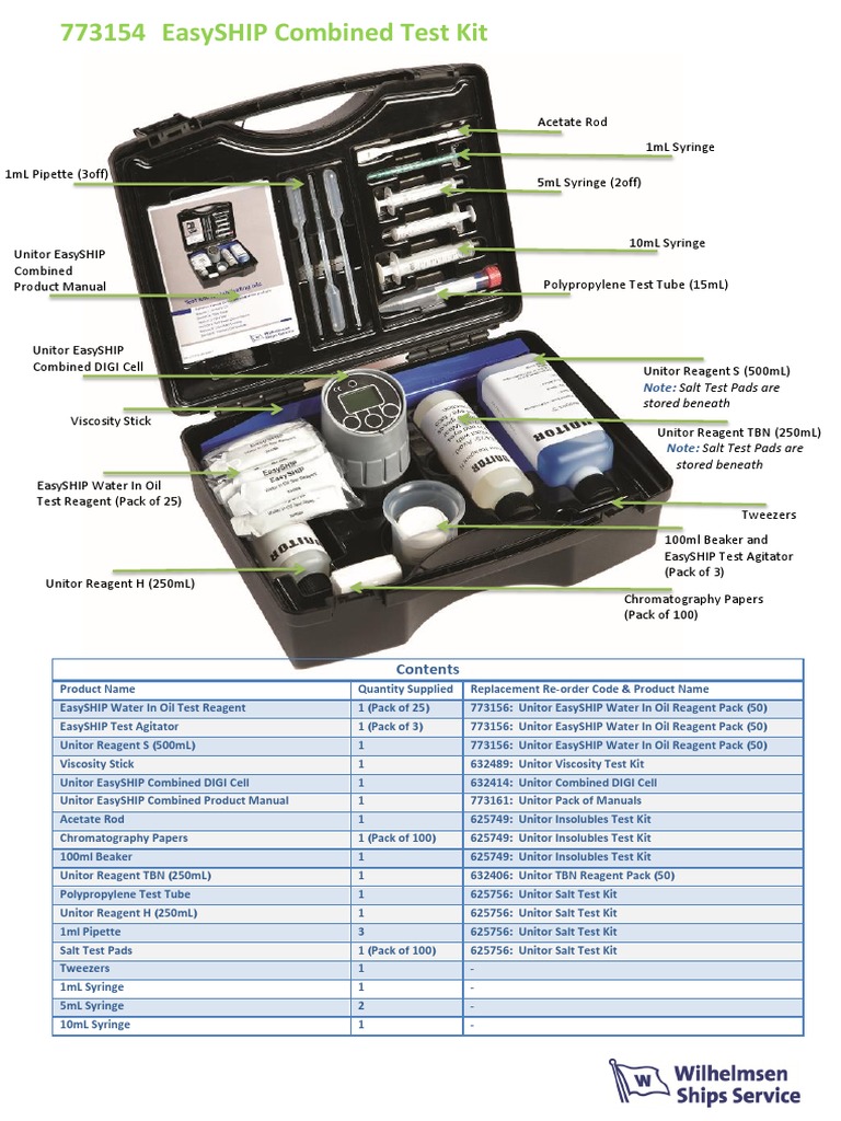 Unitor EasySHIP Combined Test Kit Overview | PDF | Laboratories ...