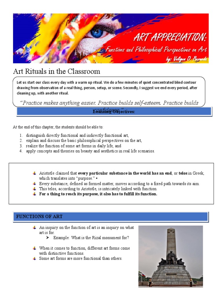 Art Rituals in The Classroom: "Practice Makes Anything Easier. Practice ...