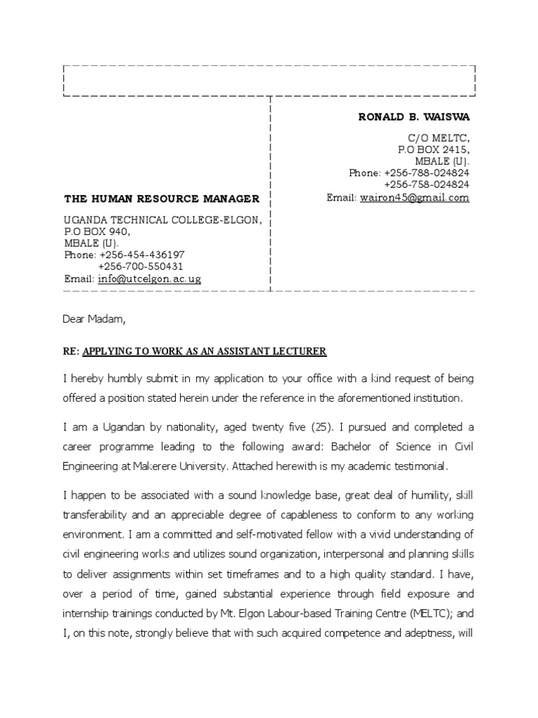 UTC-Elgon Job Application | PDF | Behavior Modification | Cognition