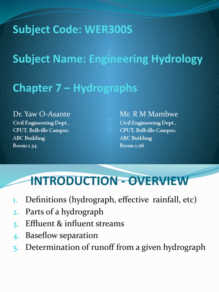 Chapter 7 - Hydrographs Abridged | PDF | Stream | Discharge (Hydrology)