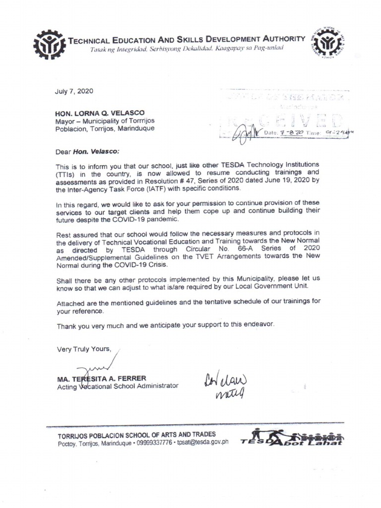 Sample Letter For Tvis20200728 - 10080474 | PDF