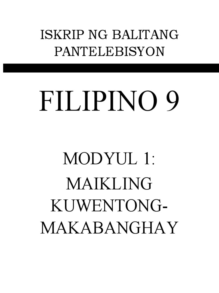 Filipino9 - Modyul1 - ISKRIP SA FILIPINO GRADE 9 IRMA FINAL EDITED | PDF