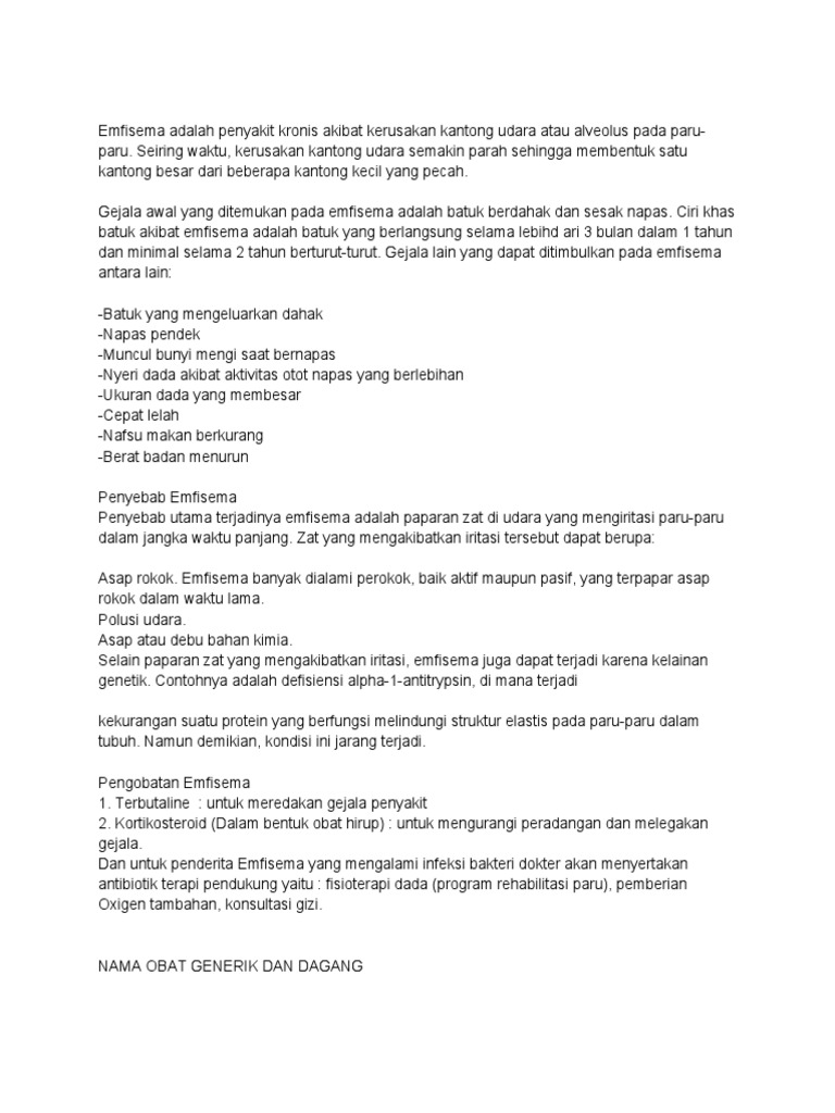 Makalah Emfisema | PDF | Pengembangan Diri | Sains & Matematika