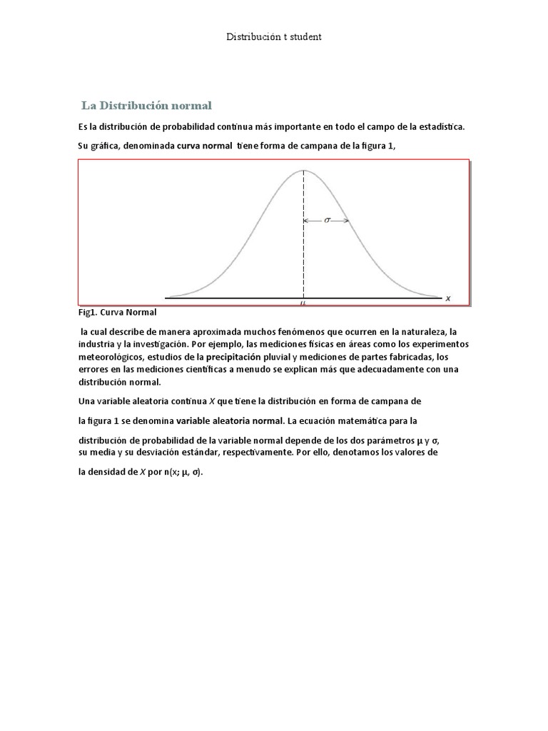 Distribución t de Student y Normal | PDF | Distribución normal ...