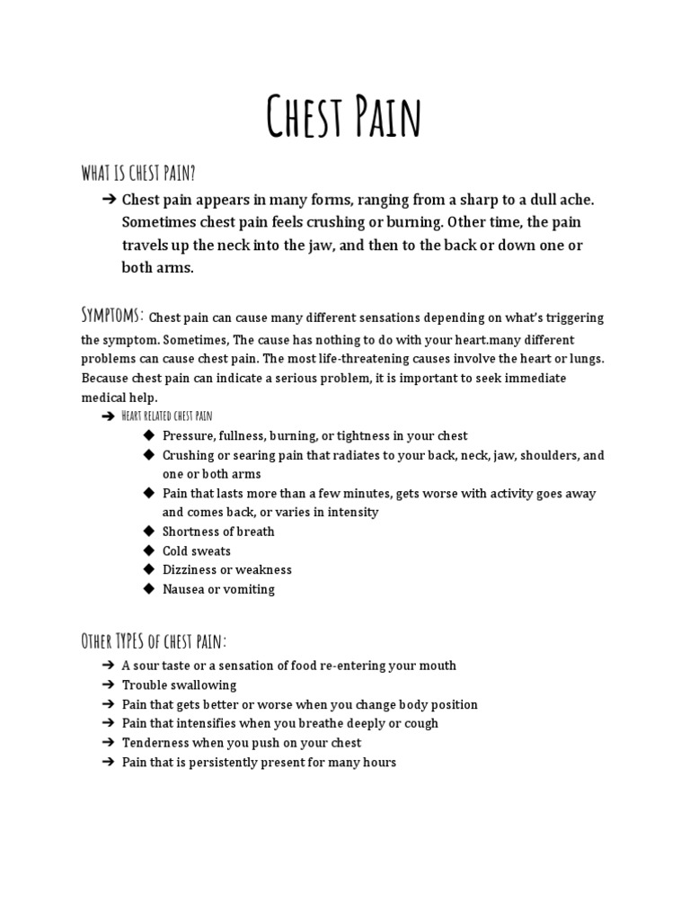 Chest Pain | Download Free PDF | Thorax | Heart