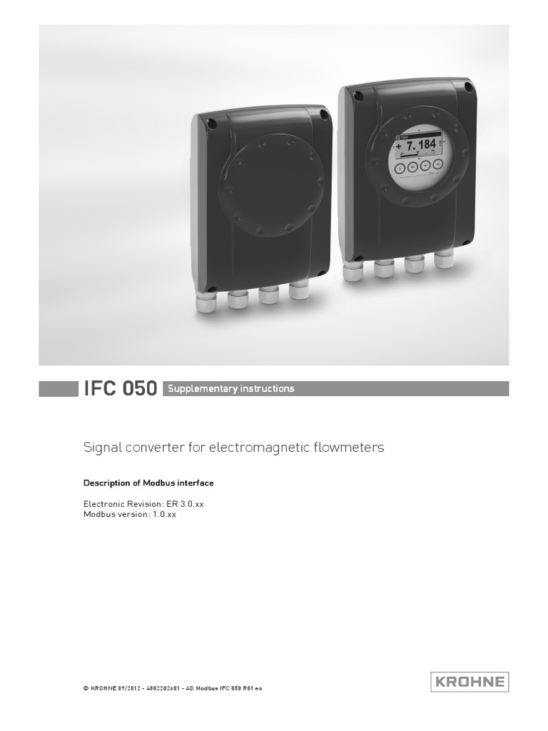 IFC 050 IFC 050 IFC 050 IFC 050: Signal Converter For Electromagnetic ...