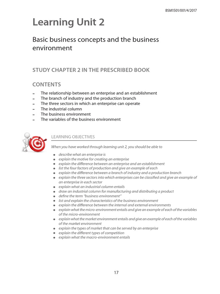 BSM1501 - Learning Unit 2 | PDF | Factors Of Production | Entrepreneurship