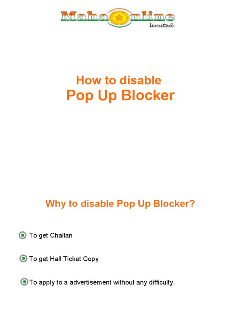 Disable Pop-Up Blocker Guide | PDF | Human–Computer Interaction | Computing