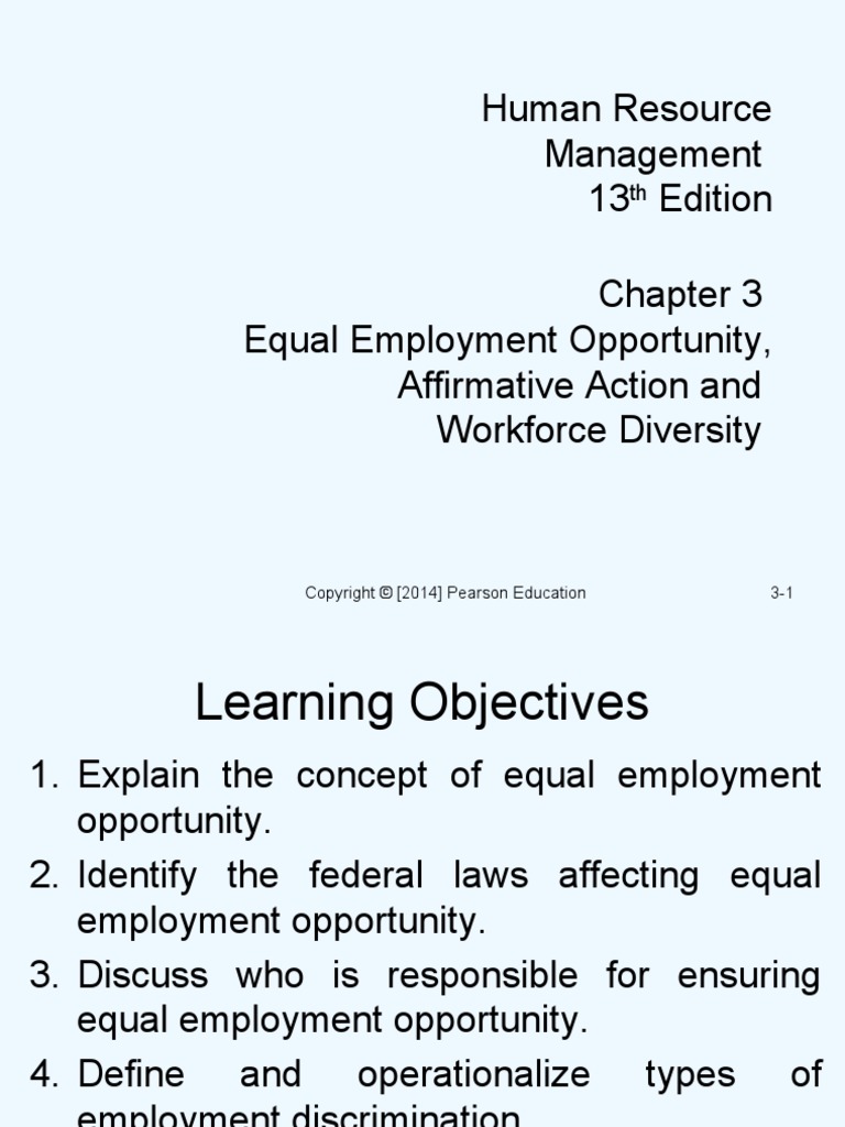 Chapter 3 Equal Employment Opportunity, Affirmative Action - Workforce ...