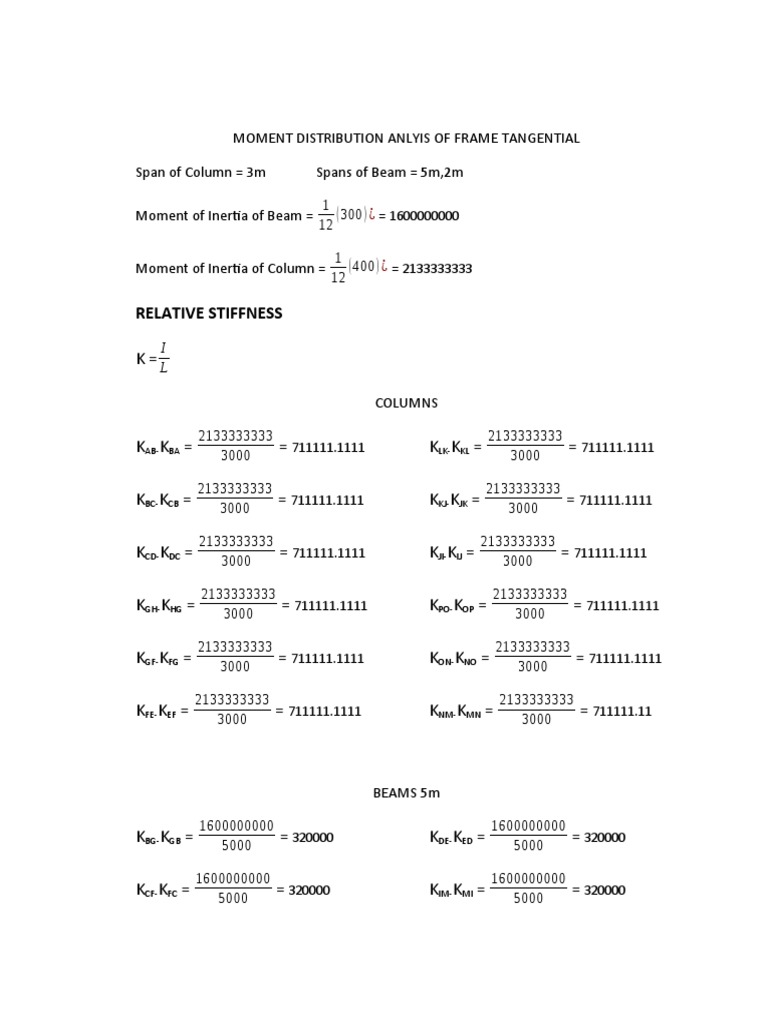 Relative Stiffness: AB-BA LK - KL | PDF | Solid Mechanics | Building ...