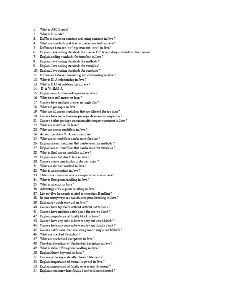 Core Java Interview Questions Pdf Class Computer Programming Java Programming Language