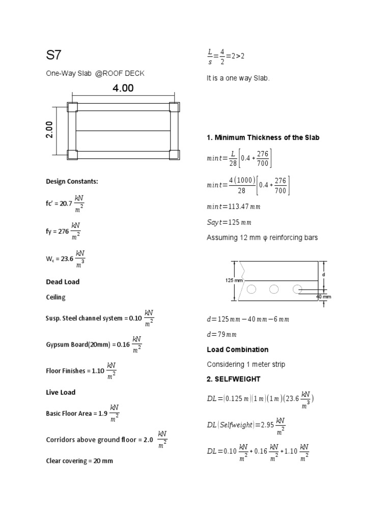 Minimum Thickness of The Slab: Dead Load | PDF | Building Technology ...