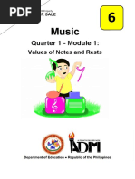 Grade 6 Music Module 1 Quarter 1-Notes and Rest | PDF | Rhythm | Music ...