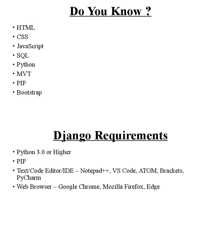 Django Requirements | PDF