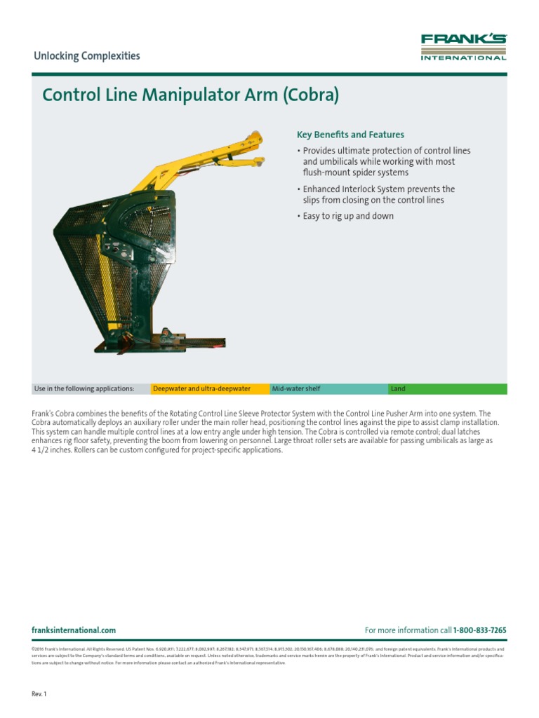 Control Line Manipulator Arm (Cobra) : Unlocking Complexities | PDF ...