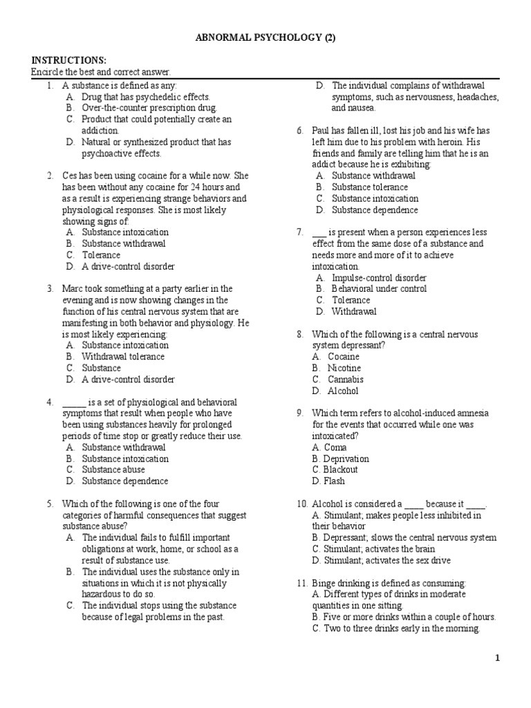 Abnormal Psych Question 2 | PDF | Bipolar Disorder | Mental Disorder