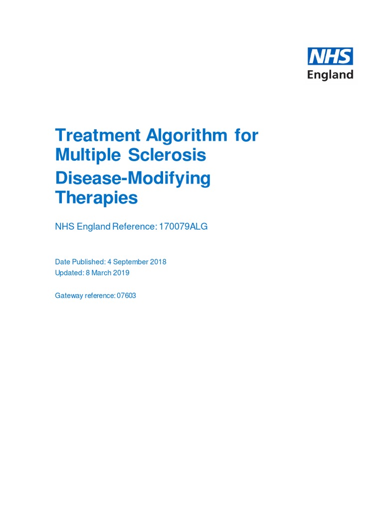 Treatment Algorithm For Multiple Sclerosis Disease-Modifying Therapies ...