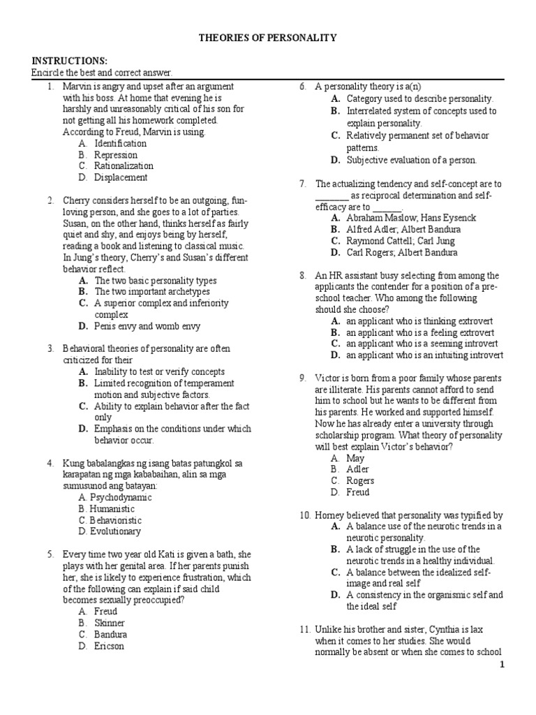 TOP Question 1 | PDF | Extraversion And Introversion | Personality Type