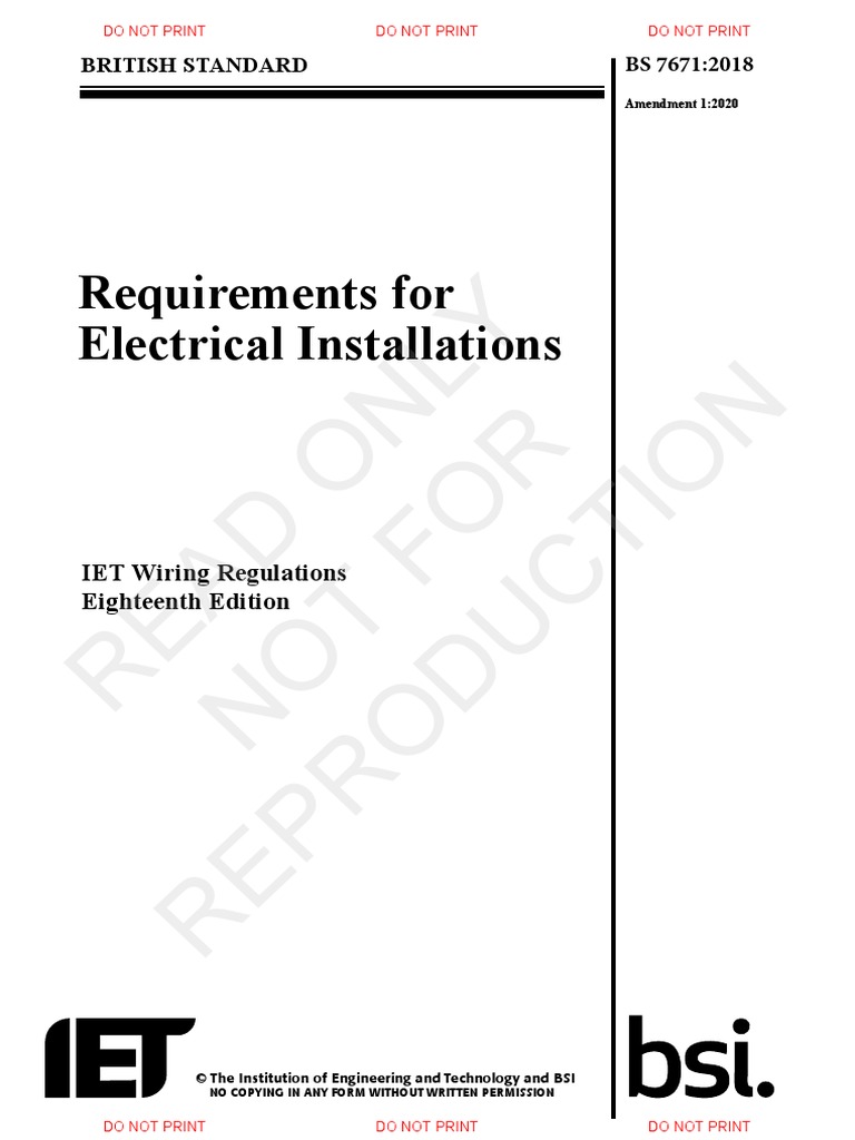 Bs 7671 2018 - A1 - 2020 Inc Corrigendum May 2020 - Read Only PDF | PDF ...