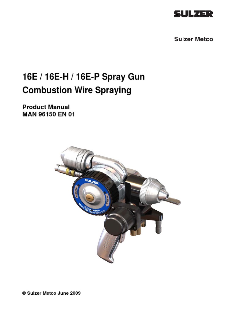 16E Spray Gun Product Manual - Part1 | PDF | Oxygen | Flow Measurement