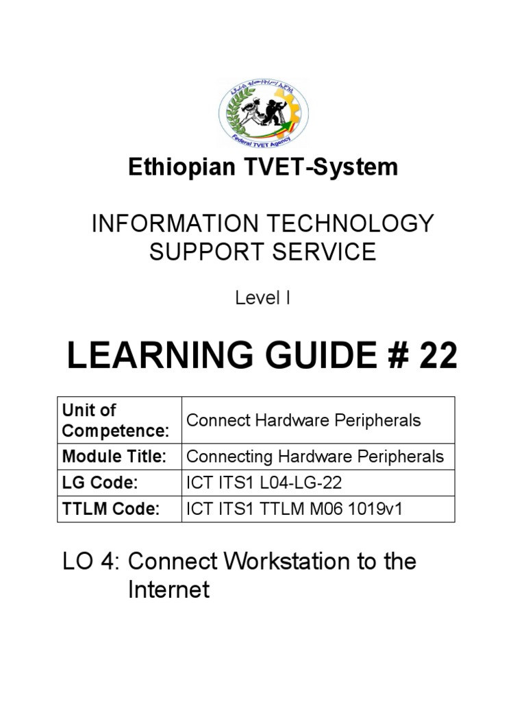Learning Guide # 22: Ethiopian TVET-System | PDF | Digital Subscriber ...