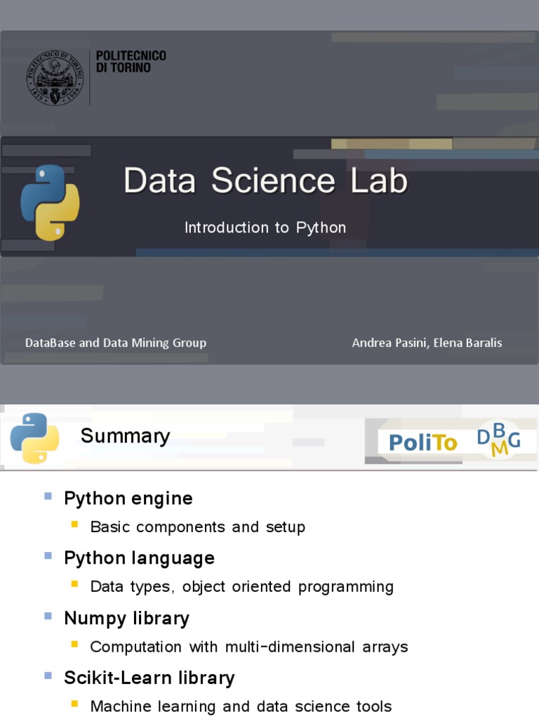 Data Science Lab: Introduction To Python | PDF | Python (Programming Language) | Integrated ...