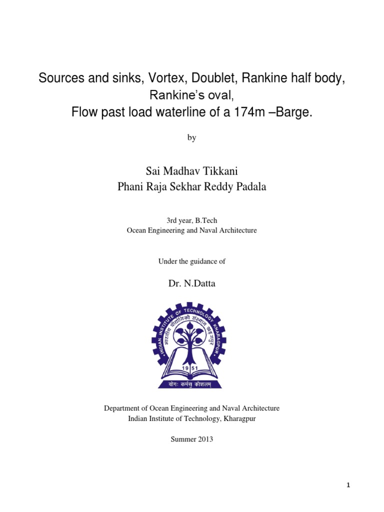 Sources and Sinks Vortex Doublet Rankine PDF | PDF | Fluid Dynamics ...
