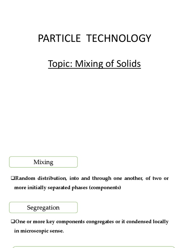 Lecture n.14 Solid Mixing Equipment PDF | PDF | Materials | Chemical ...