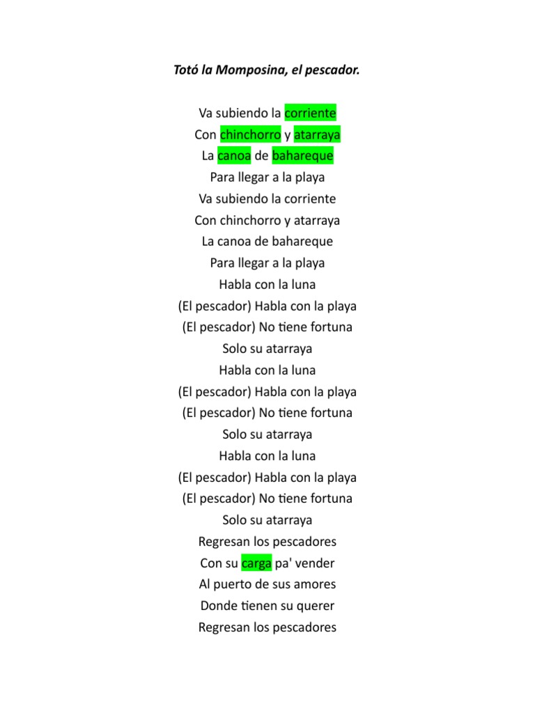 El Pescador: Letra y Temática | PDF | Arte | Clásicos