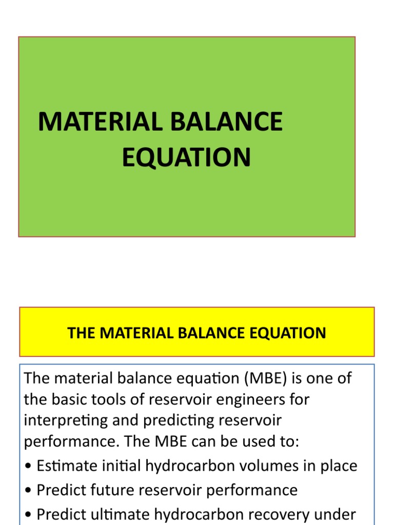 Derivation of The Material Balance Equation | PDF | Barrel (Unit ...