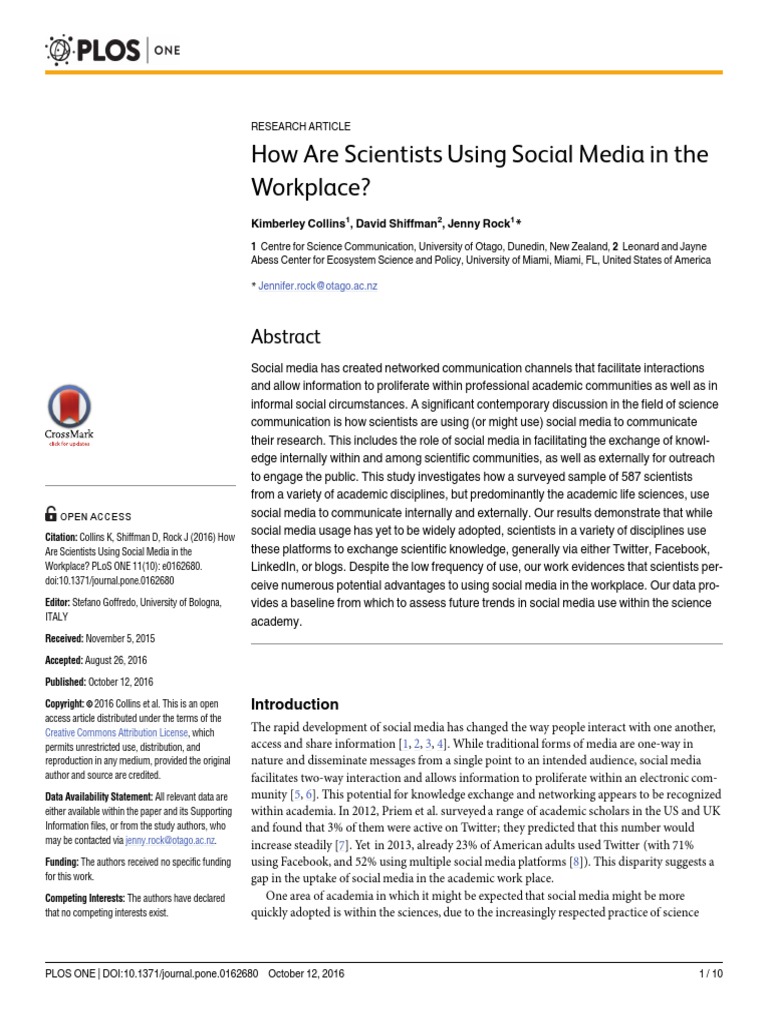 How Are Scientists Using Socia | PDF | Social Media | Popular Culture ...