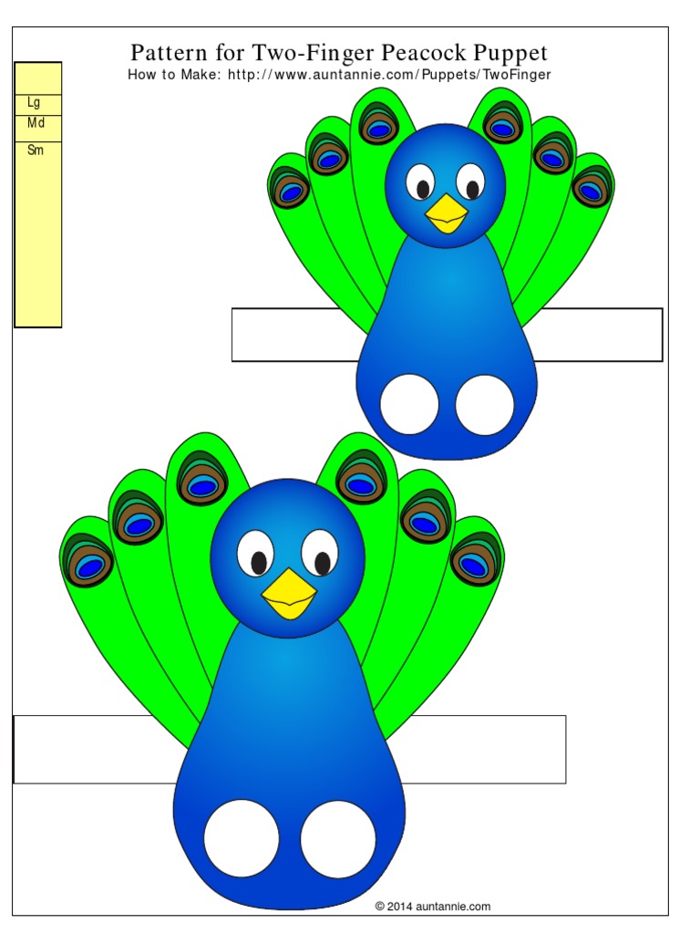 Two-Finger Peacock Puppet Guide | PDF