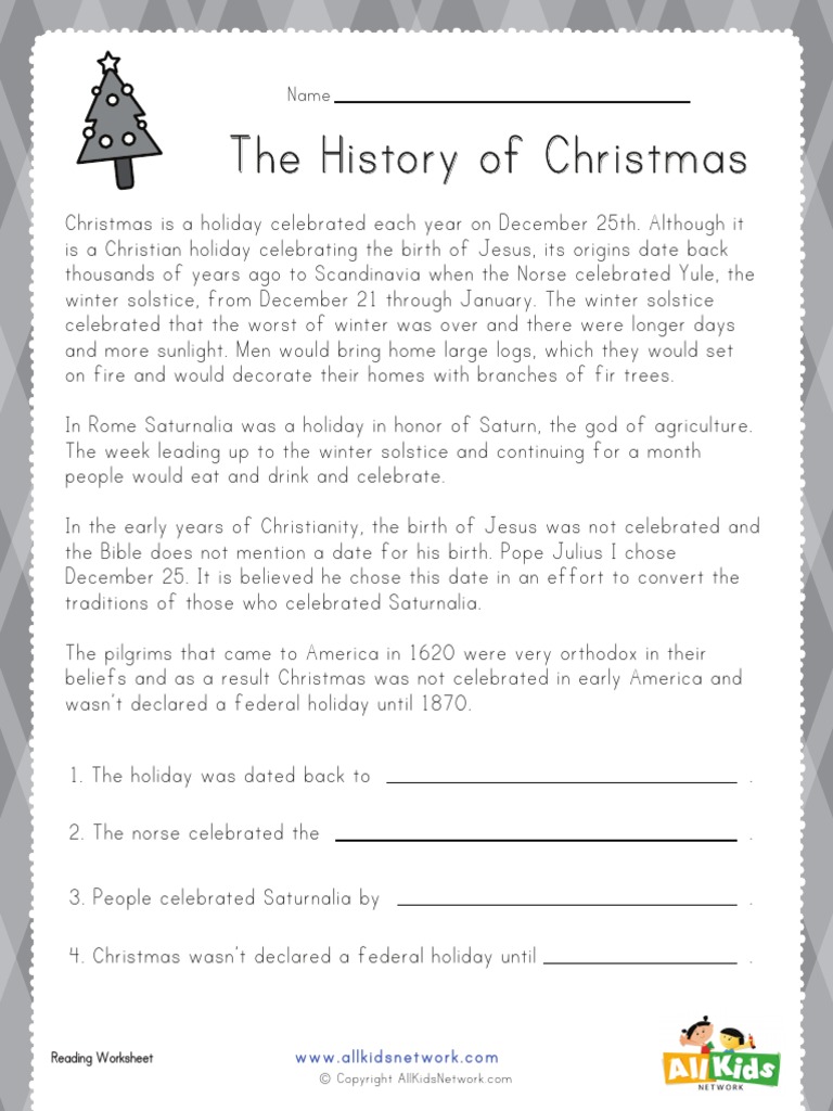 Christmas Reading Worksheet PDF | PDF | Travel | Religion & Spirituality