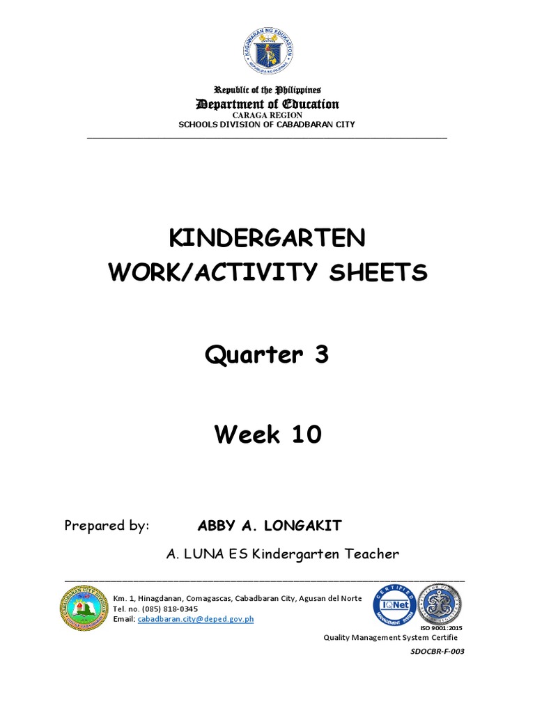 Kinder-Activity-Worksheets Q3-WEEK10 | PDF